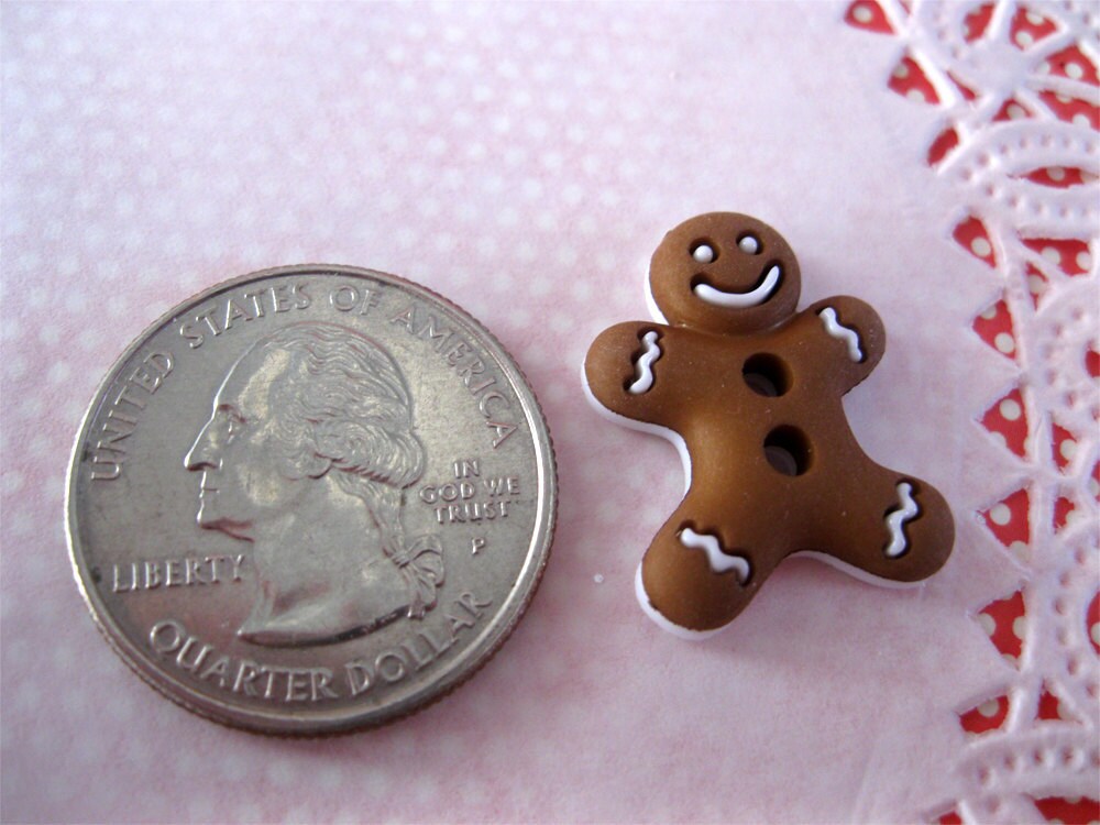 Christmas Buttons Gingerbread Man Men Charms Ornaments | Etsy