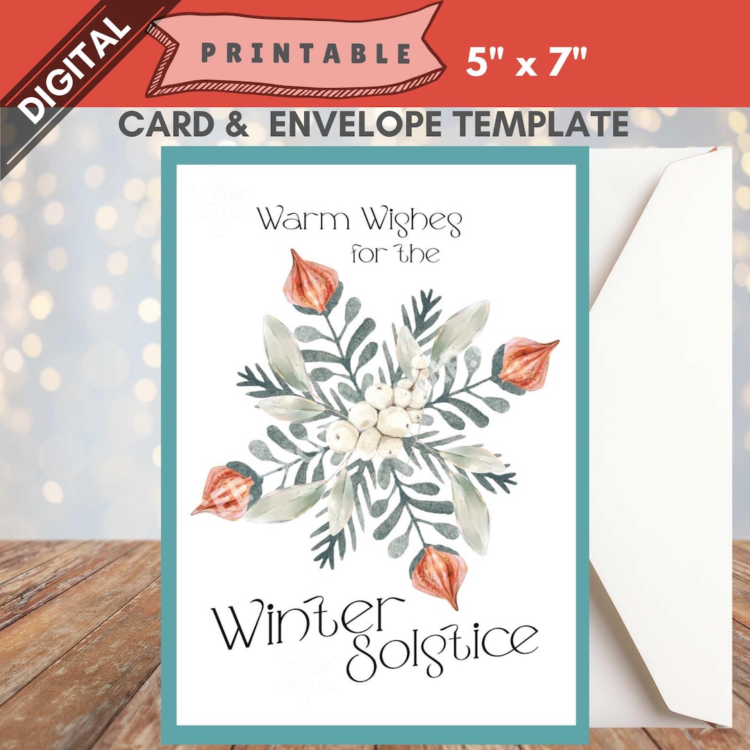 Printable Solstice Card for Winter Greeting Card Digital Download Yule ...