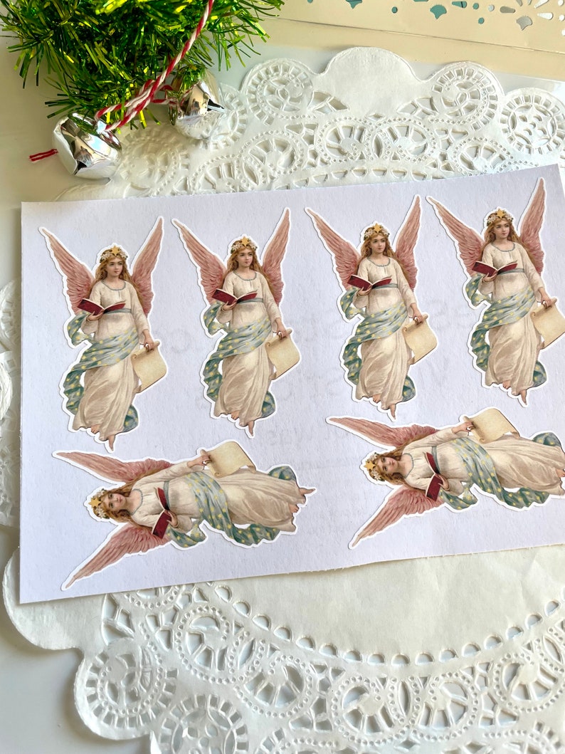 Vintage Angel Sticker Sheet Christmas Stickers Envelope - Etsy