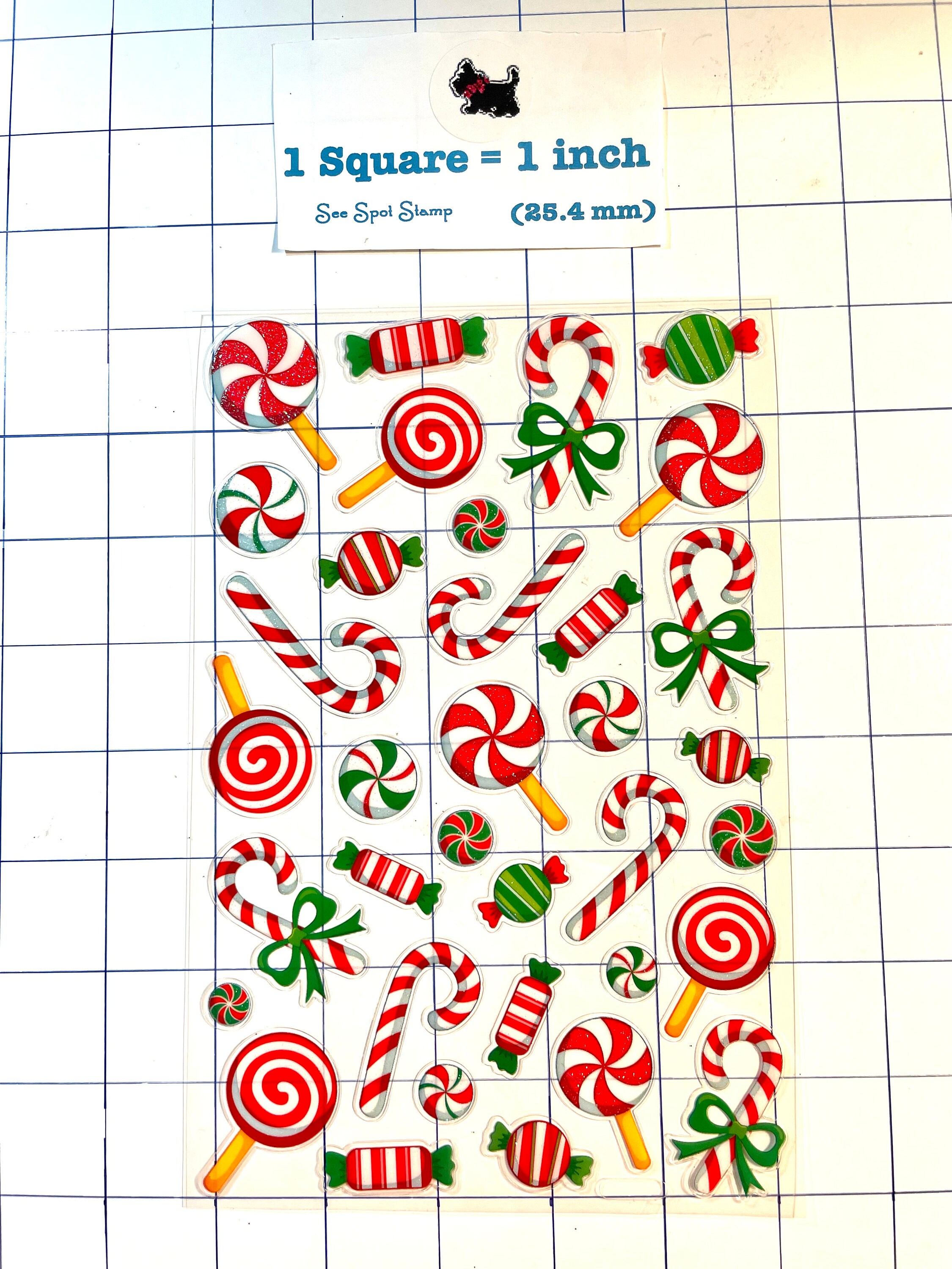 Candy Canes Stickers Christmas Embellishments Wrapped Candy | Etsy