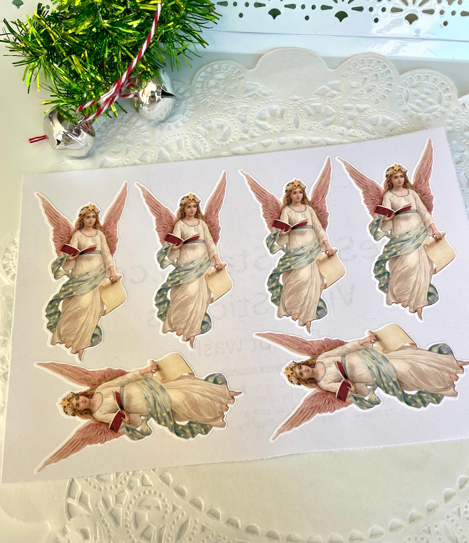 Vintage Angel Sticker Sheet Christmas Stickers Envelope - Etsy