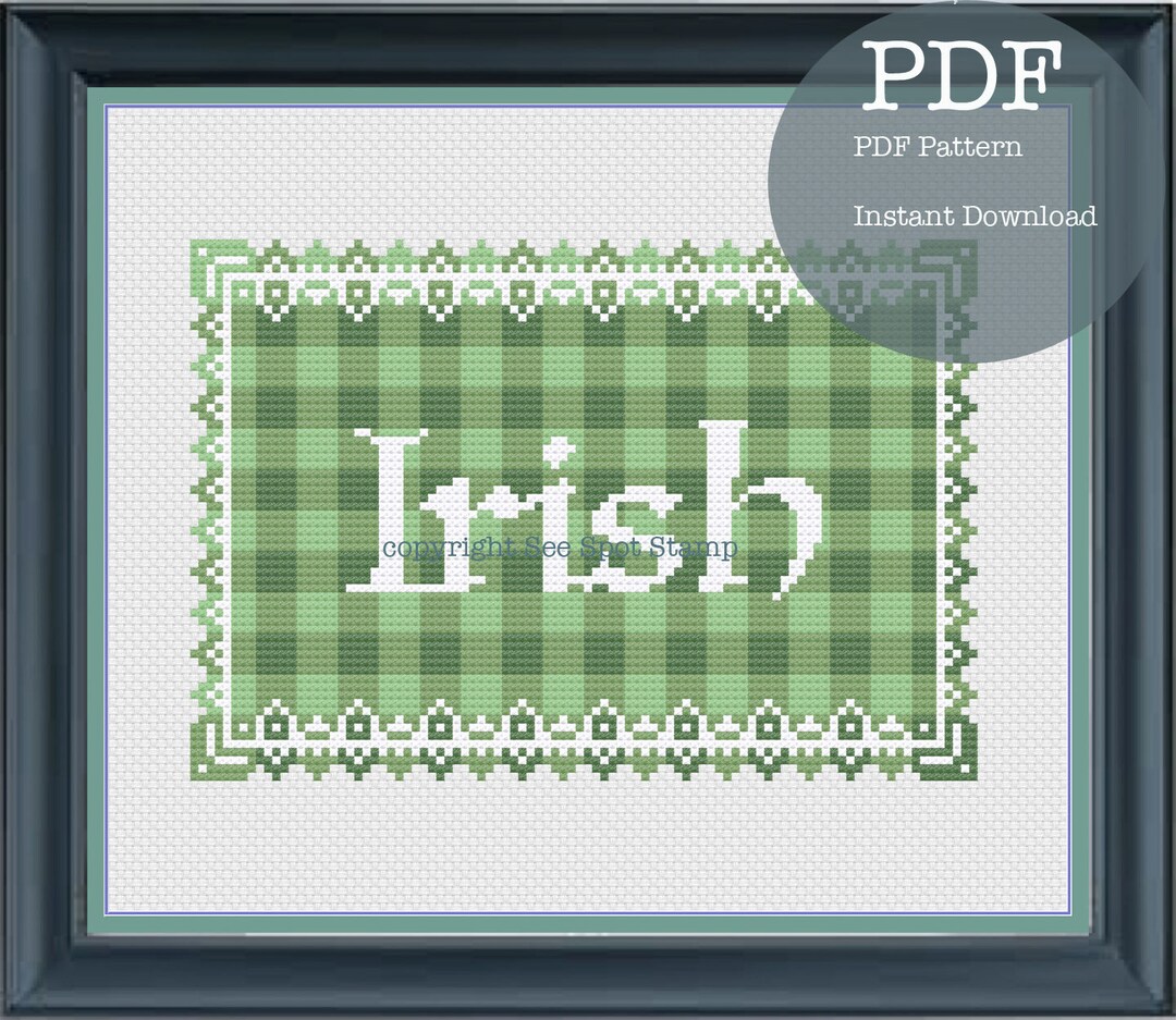 Irish Cross Stitch Pattern PDF Instant Download St Patricks Day ...