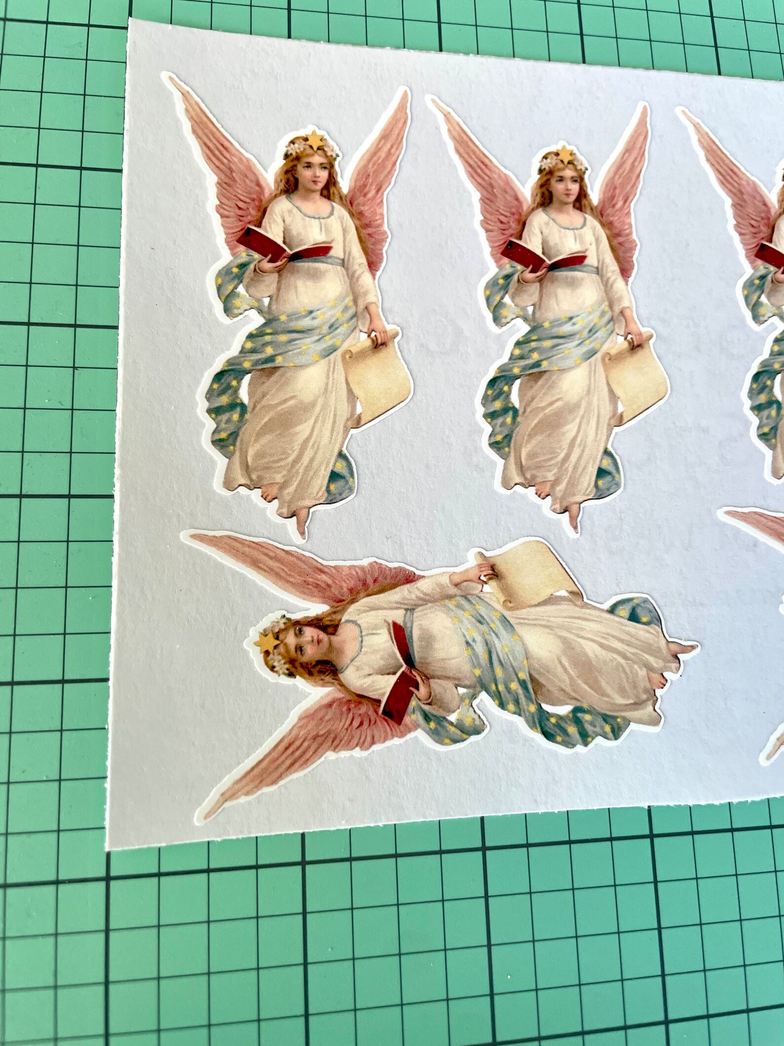 Vintage Angel Sticker Sheet Christmas Stickers Envelope - Etsy