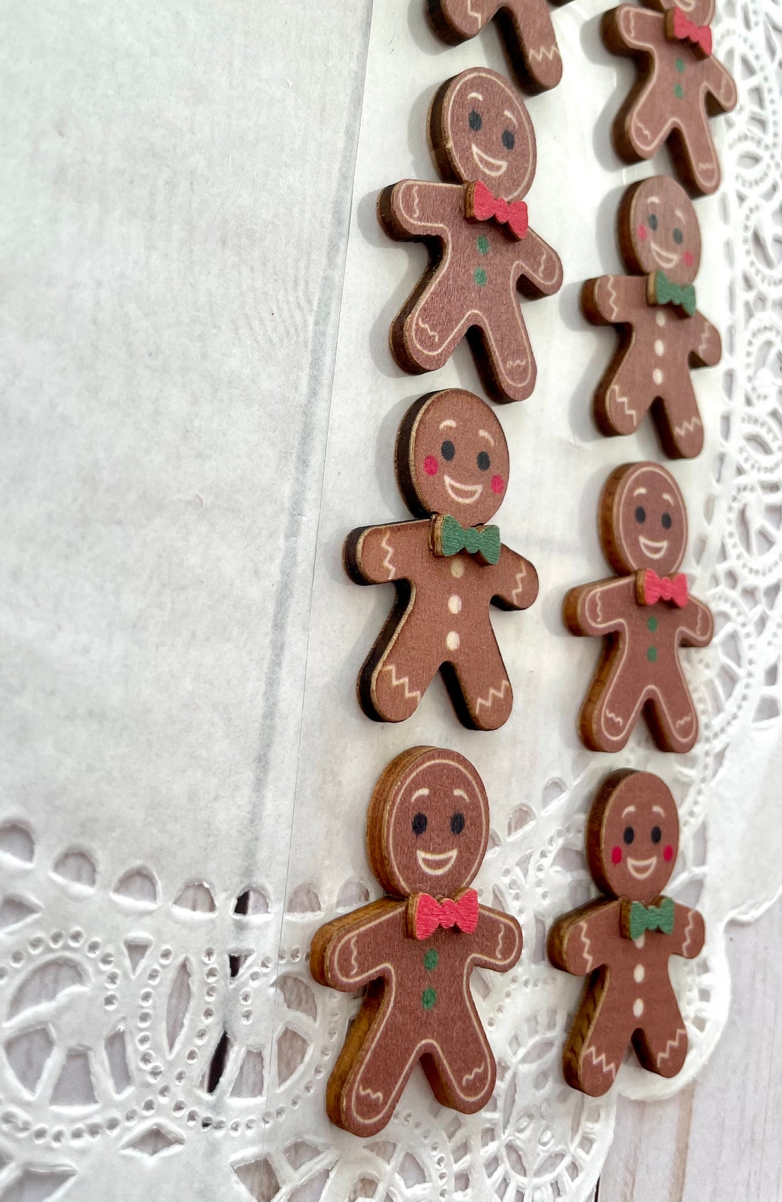 Gingerbread Man Wooden Flat Back Embellishment Ornament - Etsy