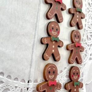 Gingerbread Man Wooden Flat Back Embellishment Ornament Decoration ...