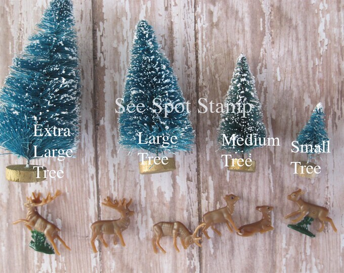 Miniature Deer Fawn Doe Buck Reindeer Little Christmas Putz Houses ...