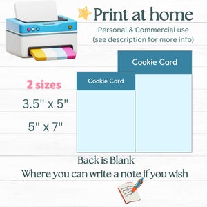 Printable Halloween COOKIE Card Digital Download Cookie Card Download ...