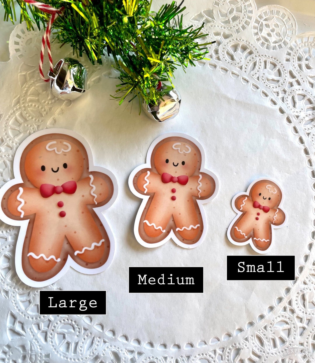 Gingerbread Man Stickers Waterproof Laptop Sticker Christmas Winter ...