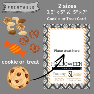 Printable Halloween COOKIE Card Digital Download Cookie Card Download ...
