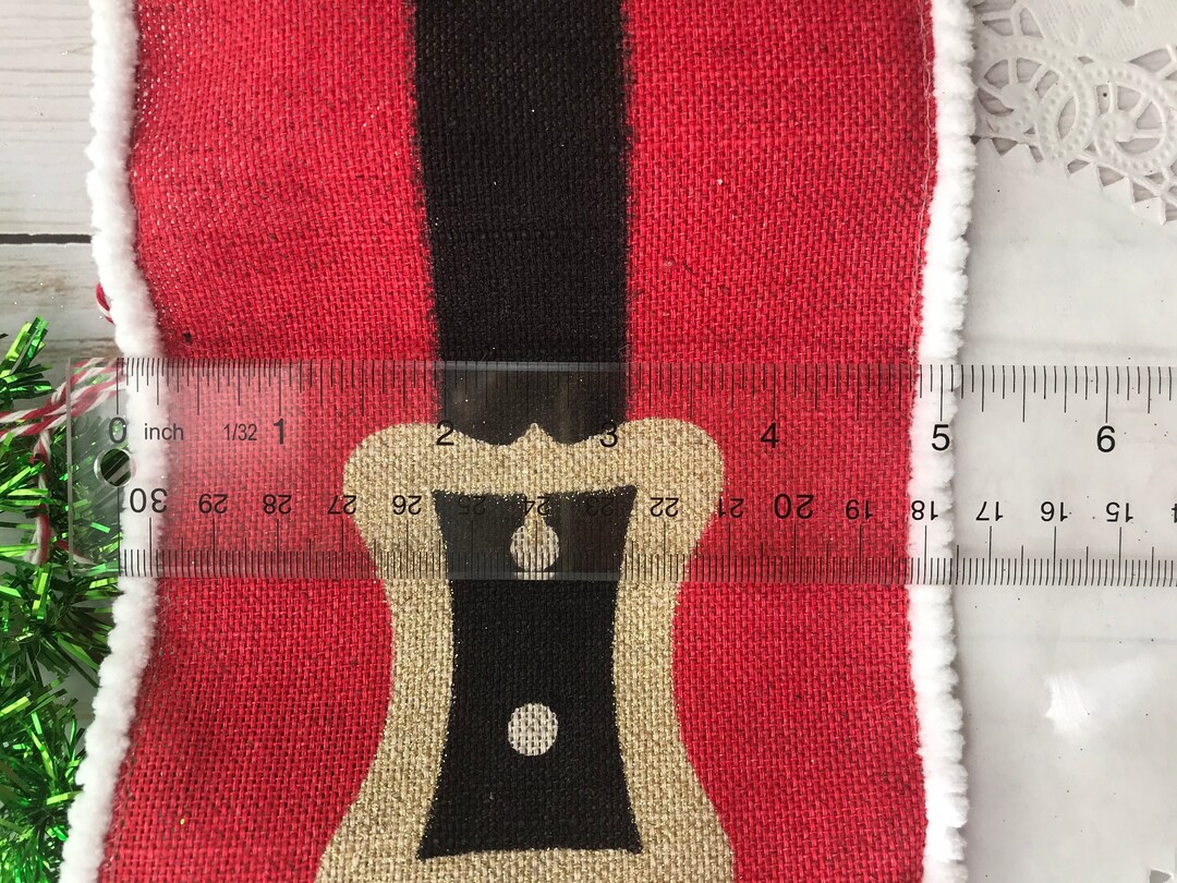 Santa Belt Ribbon Trim Red White Black Gold Christmas Fuzzy Chenille ...