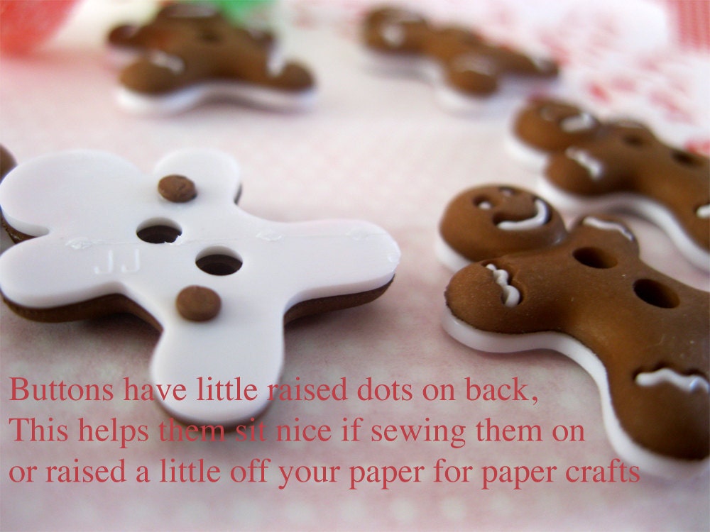 Christmas Buttons Gingerbread Man Men Charms Ornaments - Etsy