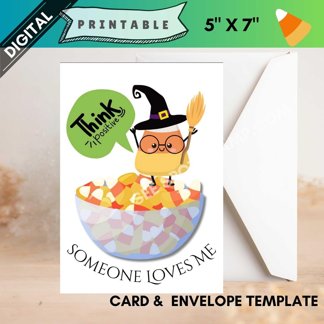 Candy Corn Halloween Card Printable Greeting Card Digital Download Love ...