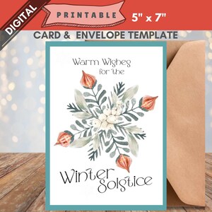 Printable Solstice Card for Winter Greeting Card Digital Download Yule ...