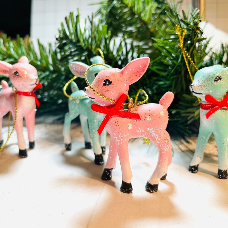 Pink Reindeer Ornament - Etsy