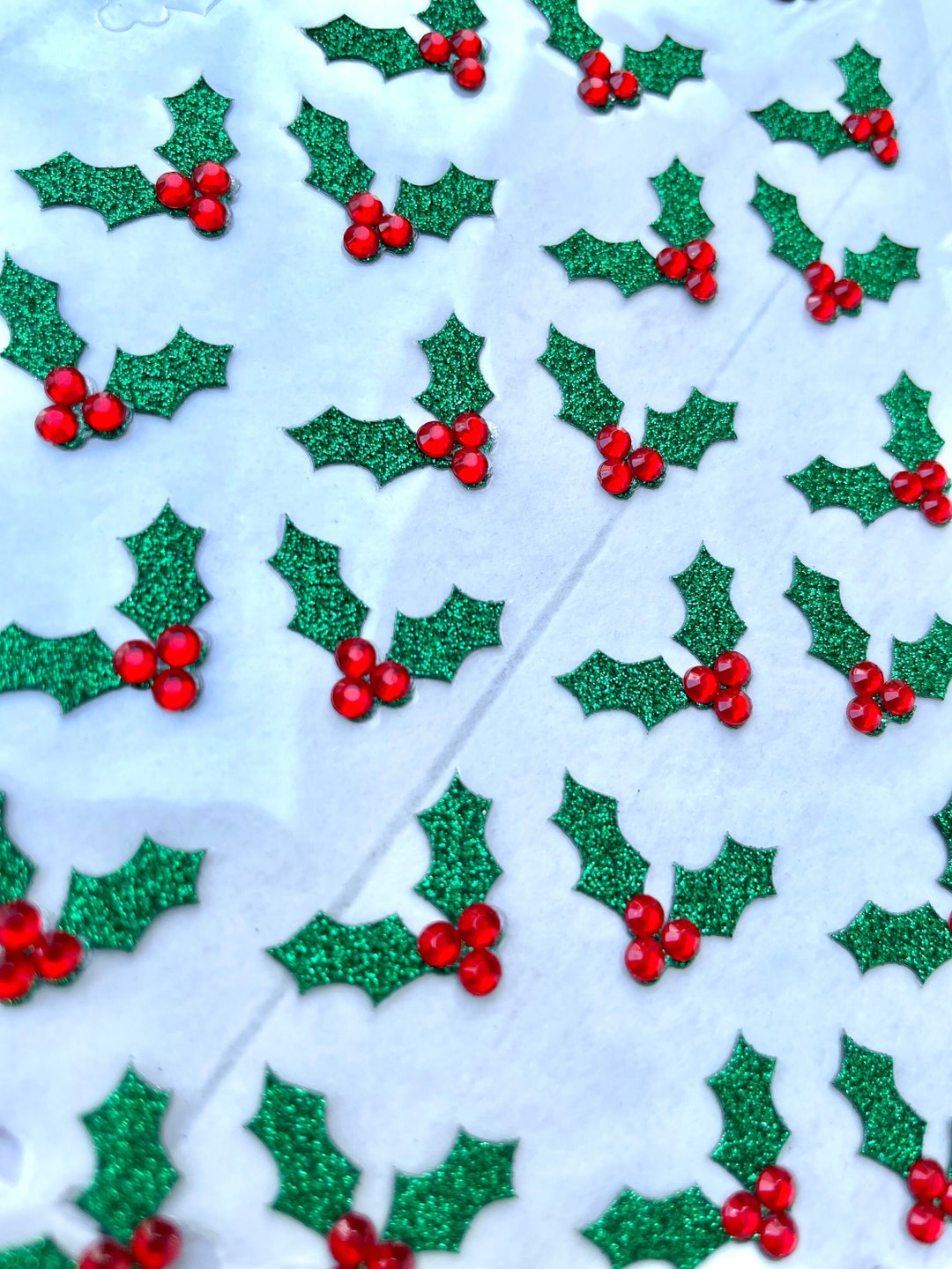Holly Leaves and Berries Stickers Small Christmas Embellishments Winter ...