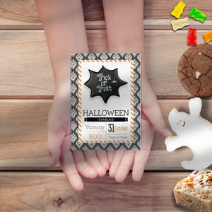 Printable Halloween COOKIE Card Digital Download Cookie Card Download ...