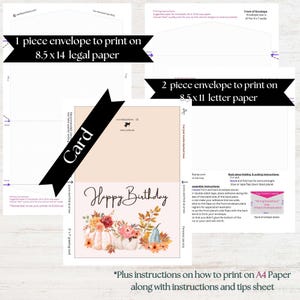 Printable Fall Birthday Card Digital Download September October ...