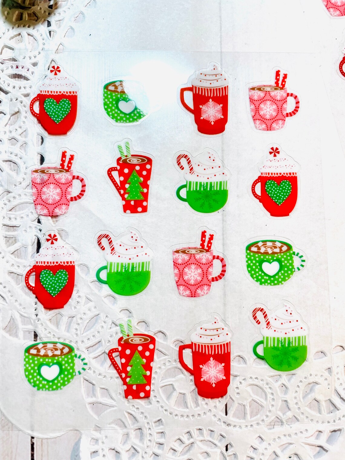 Hot Chocolate Cups Stickers Embellishment Christmas Cocoa 3-d - Etsy