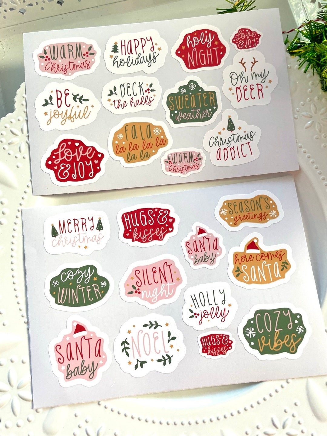 Stickers Christmas Saying Stickers Sentiment Envelope Stickers Gift ...