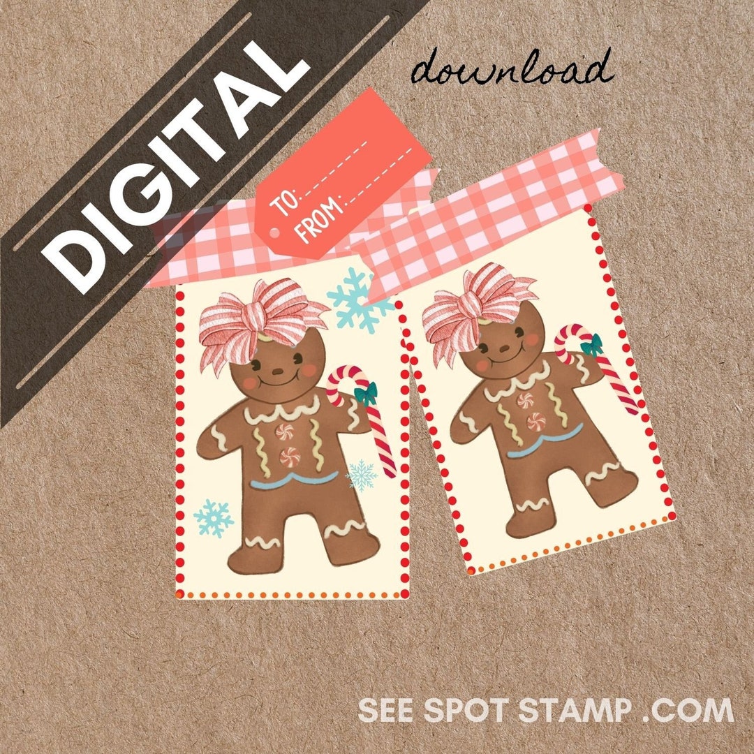Christmas Printable Gingerbread Man Vintage Retro to From Gingerbread ...