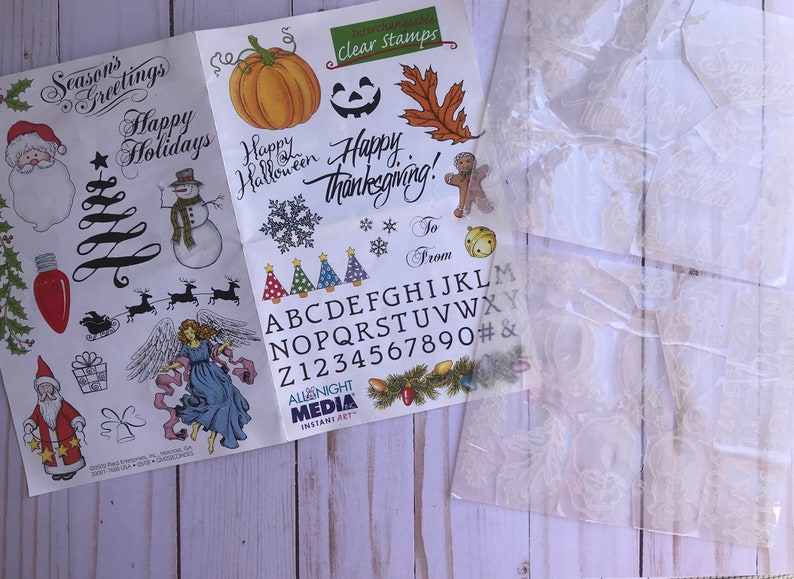 Christmas Thanksgiving Halloween Clear Stamp SET Alphabet Santa ...