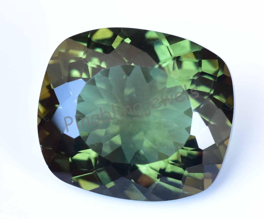 Natural Hiddenite Gemstone: 19.30 Ct Green Cushion Cut, Afghanistan - Etsy