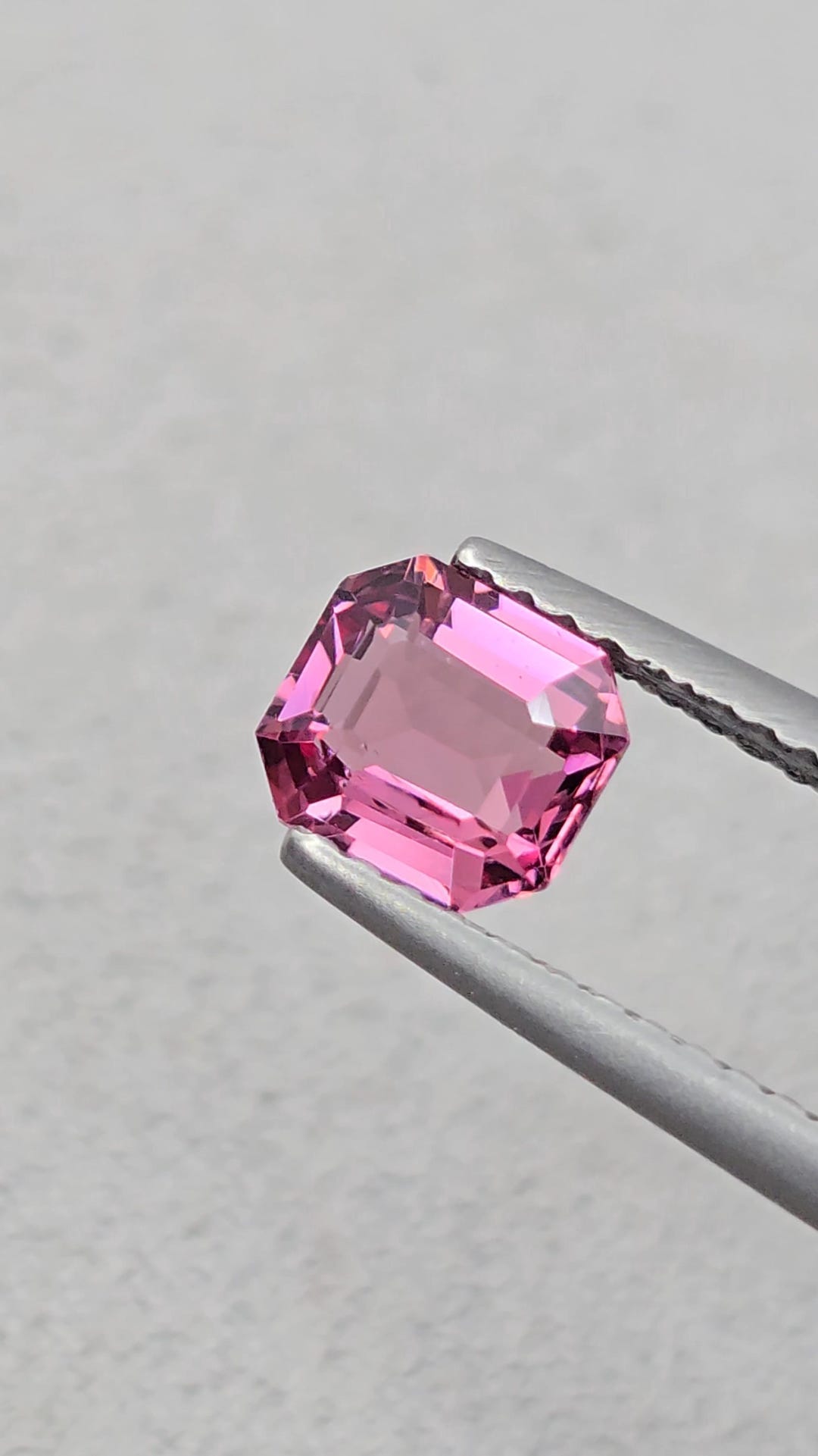 Natural Tourmaline Pink Colour Asher Cut Gemstone | 1.08 Cts | 5.8x5.3 ...
