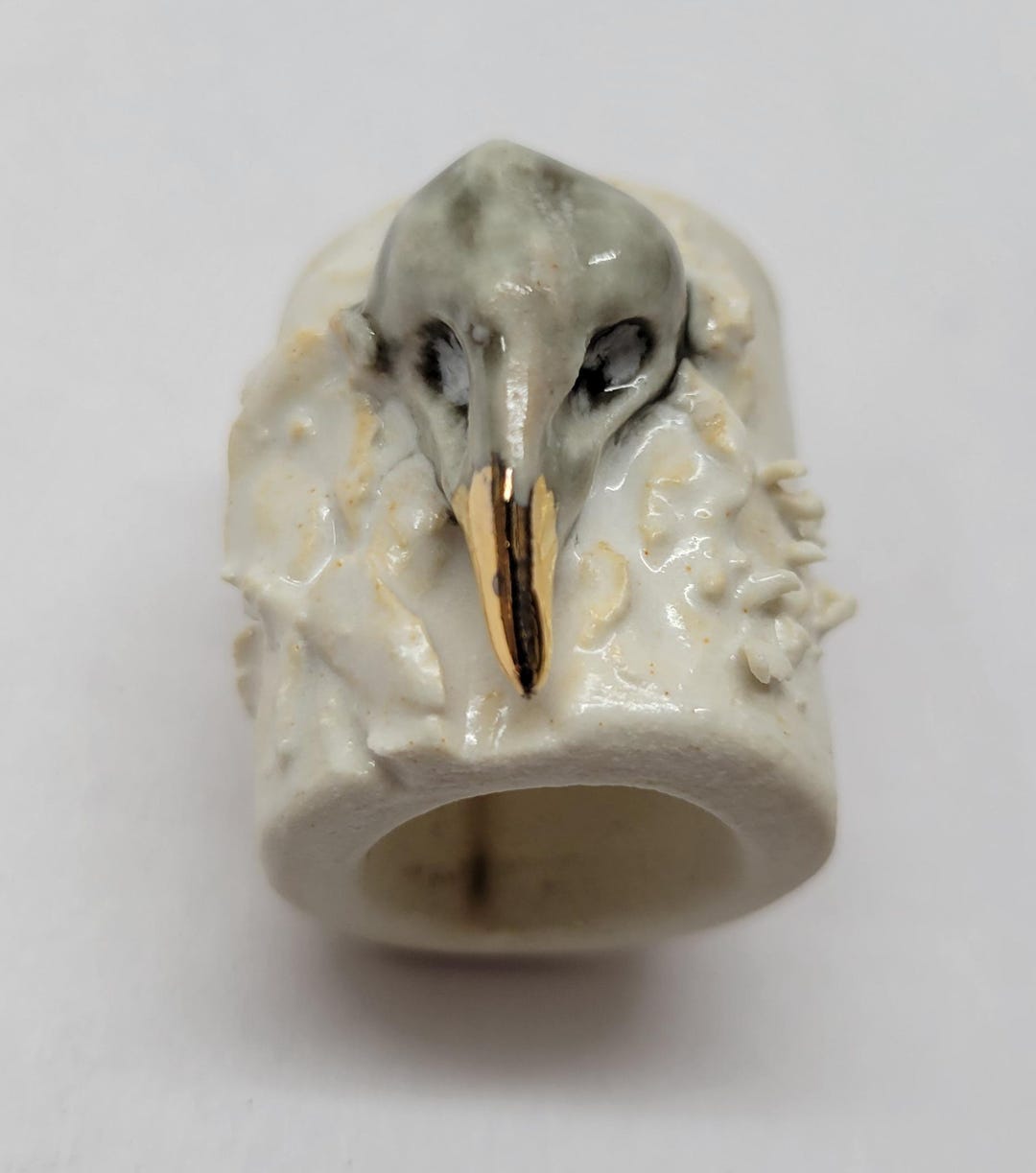 Hatching Bird Skull Bead With 22k Gold Beak 28x30mm - Etsy