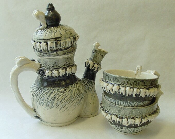Teeth Pot and 2 Teeth Cups - Etsy