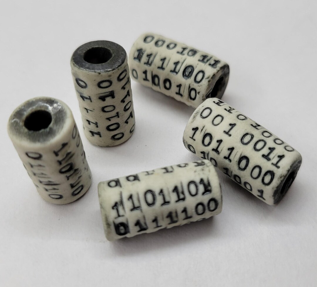 Rustic Binary Porcelain 20x11mm Bead - Etsy