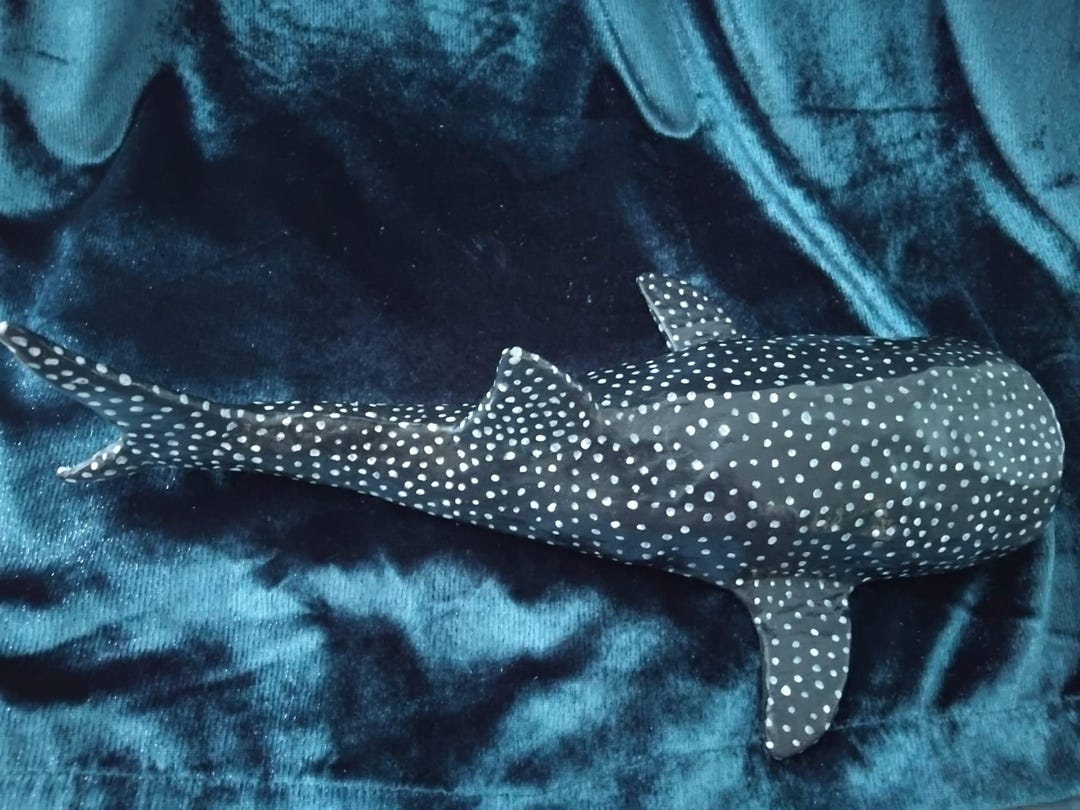 Handmade Whale Shark Sculpture - Paper Mache Ocean Animal Coastal Decor ...