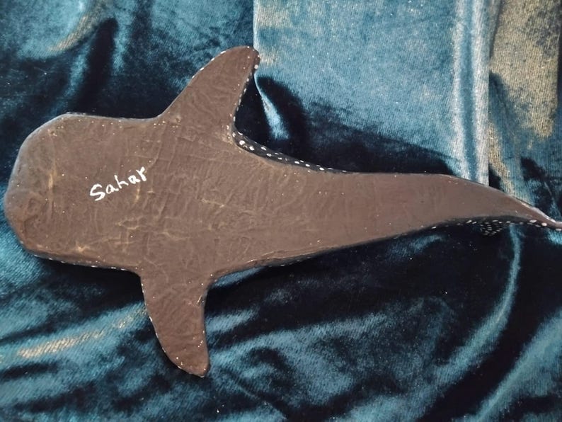 Handmade Whale Shark Sculpture - Paper Mache Ocean Animal Coastal Decor ...