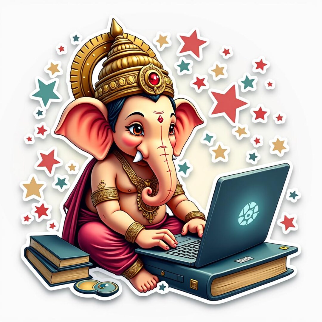 Kawaii Lord Ganesha Sticker Pack | Printable Ganpati PNG (digital ...