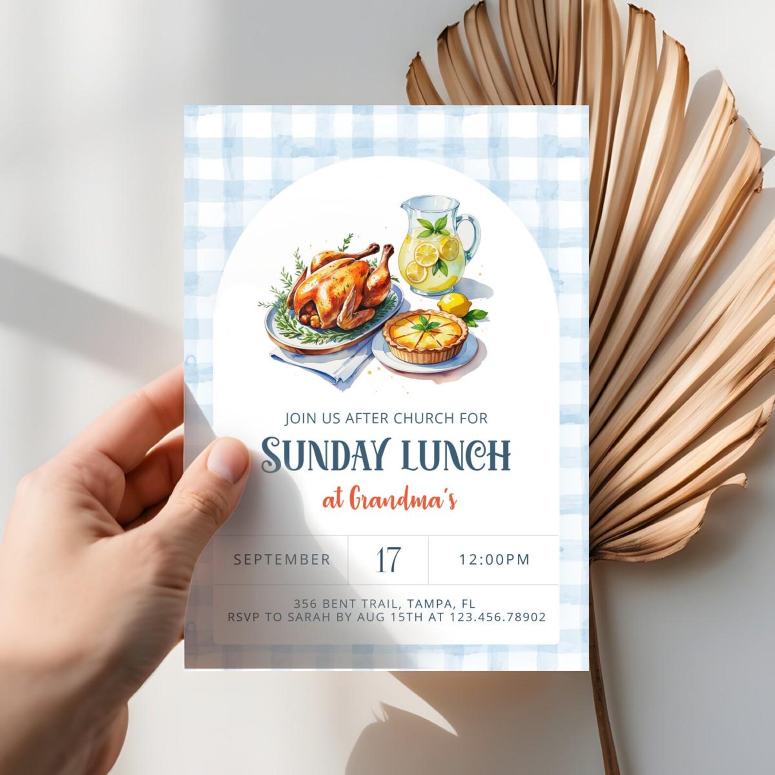 Editable Sunday Lunch Invitation Template, After Church Lunch at ...