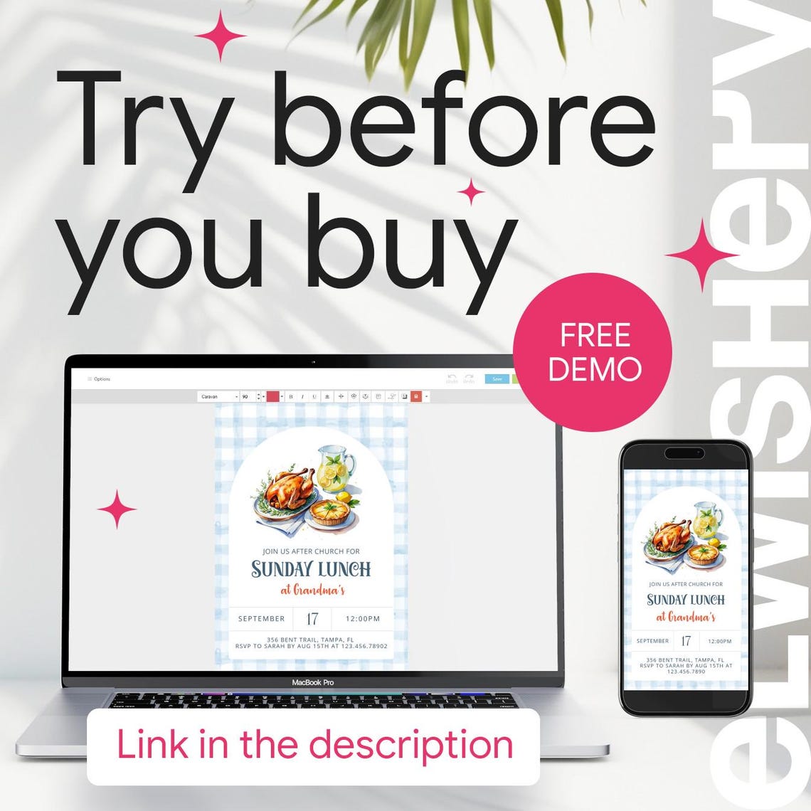 Editable Sunday Lunch Invitation Template, After Church Lunch at ...