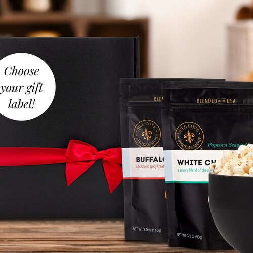 Gourmet Popcorn Seasoning Gift Set With Red and White - Etsy