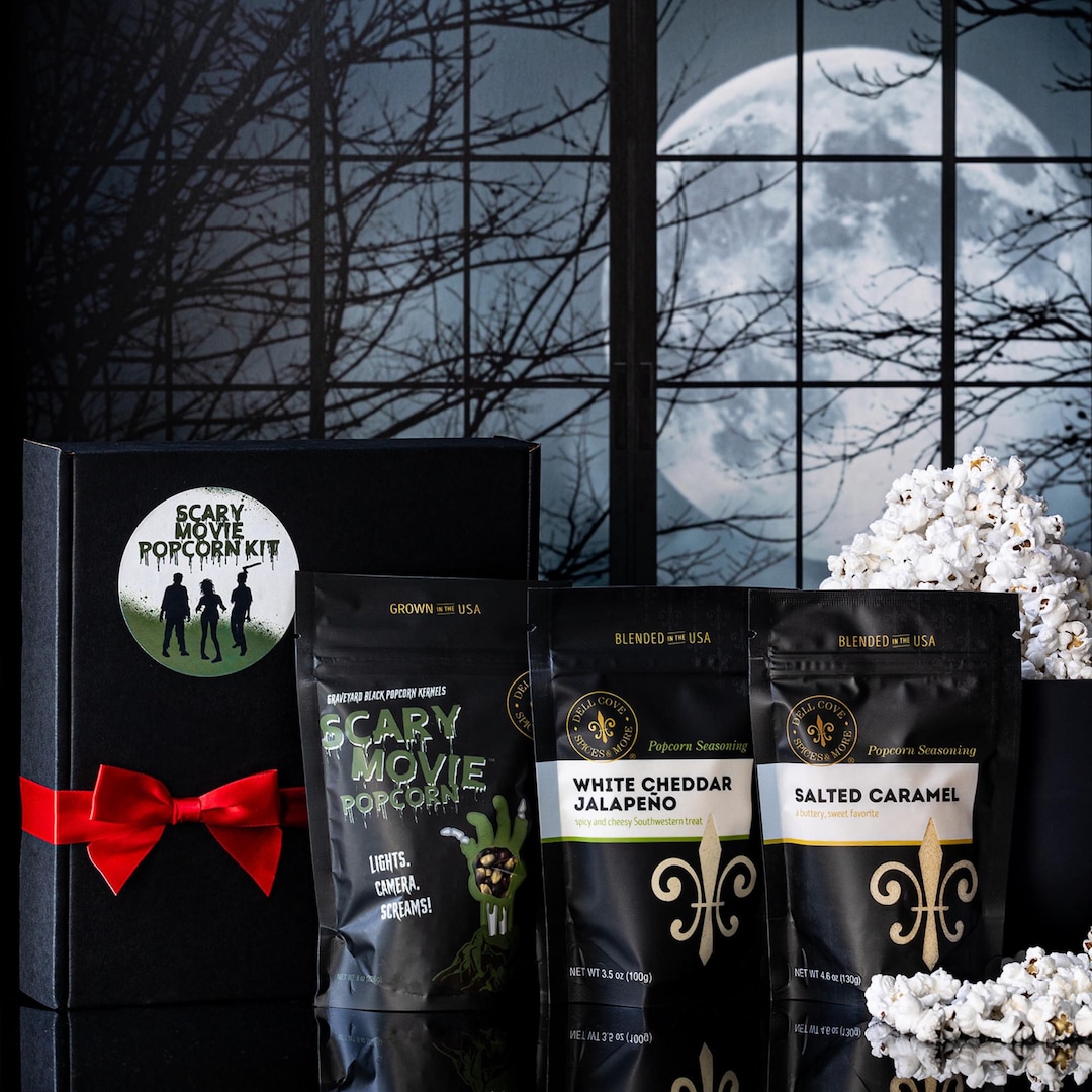 Scary Movie Gift Box With Popcorn + Seasoning: Zombie Movie Night Kit ...