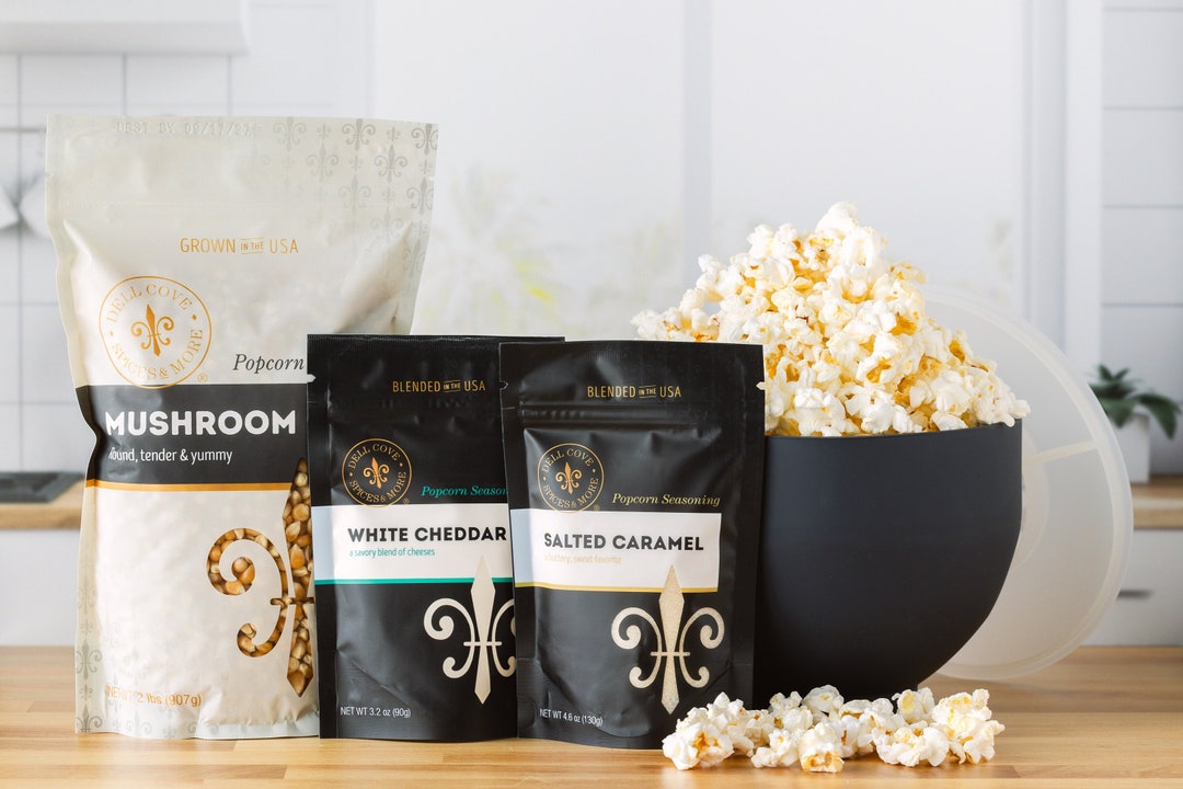 Family Movie Night Popcorn Set - 2lbs of Gourmet Kernels, 2 Easy-to-use ...