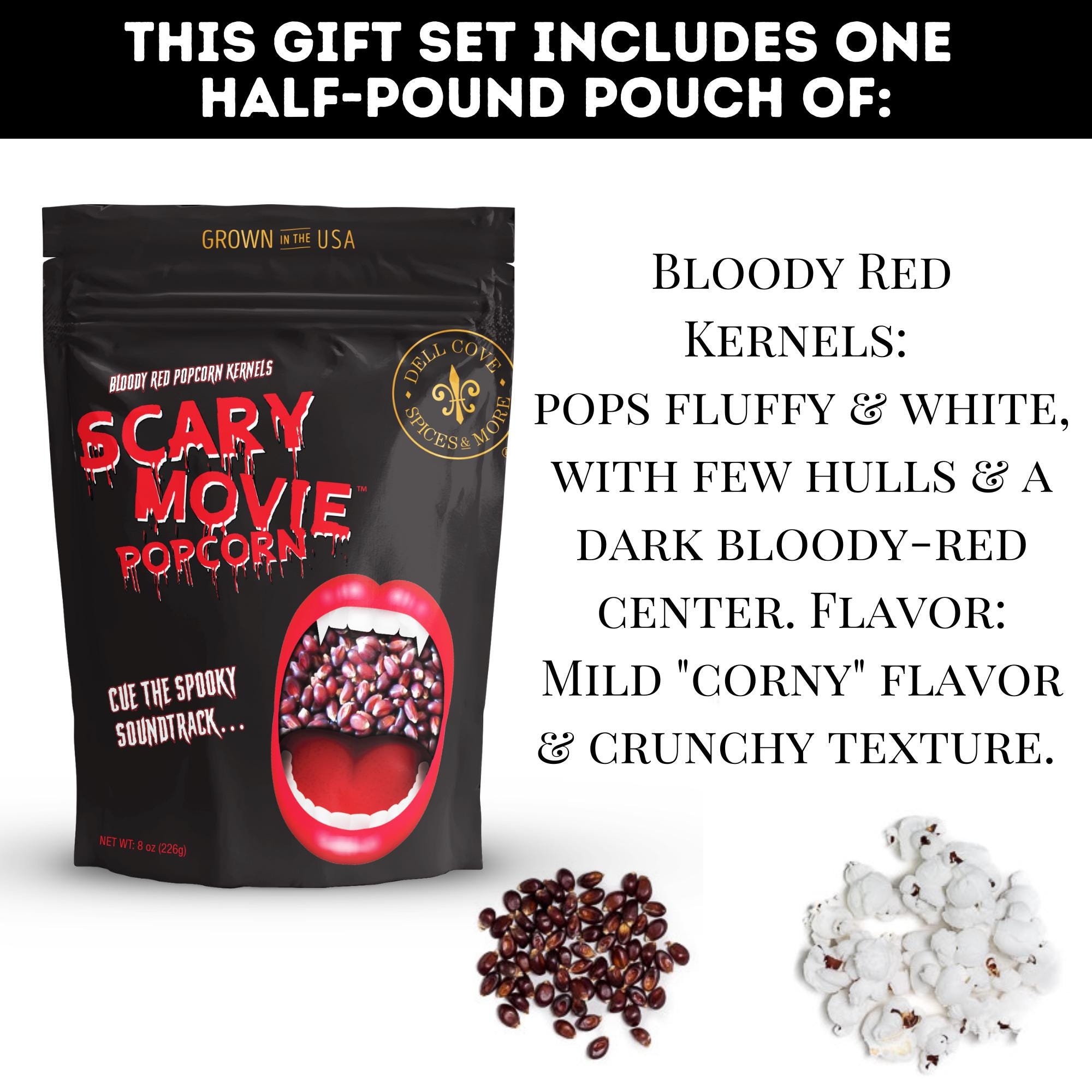 Deluxe Scary Movie Popcorn Gift Set – Gourmet Seasonings + Kernels ...