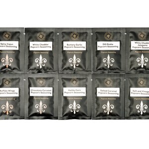 Mini Spice Sampler 10 Gourmet Popcorn Seasonings in Single Serve ...
