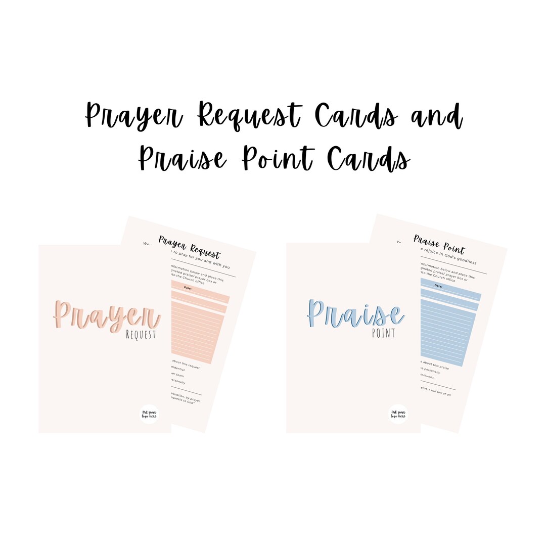 Prayer Request & Praise Point Cards | Printable Christian Journaling ...
