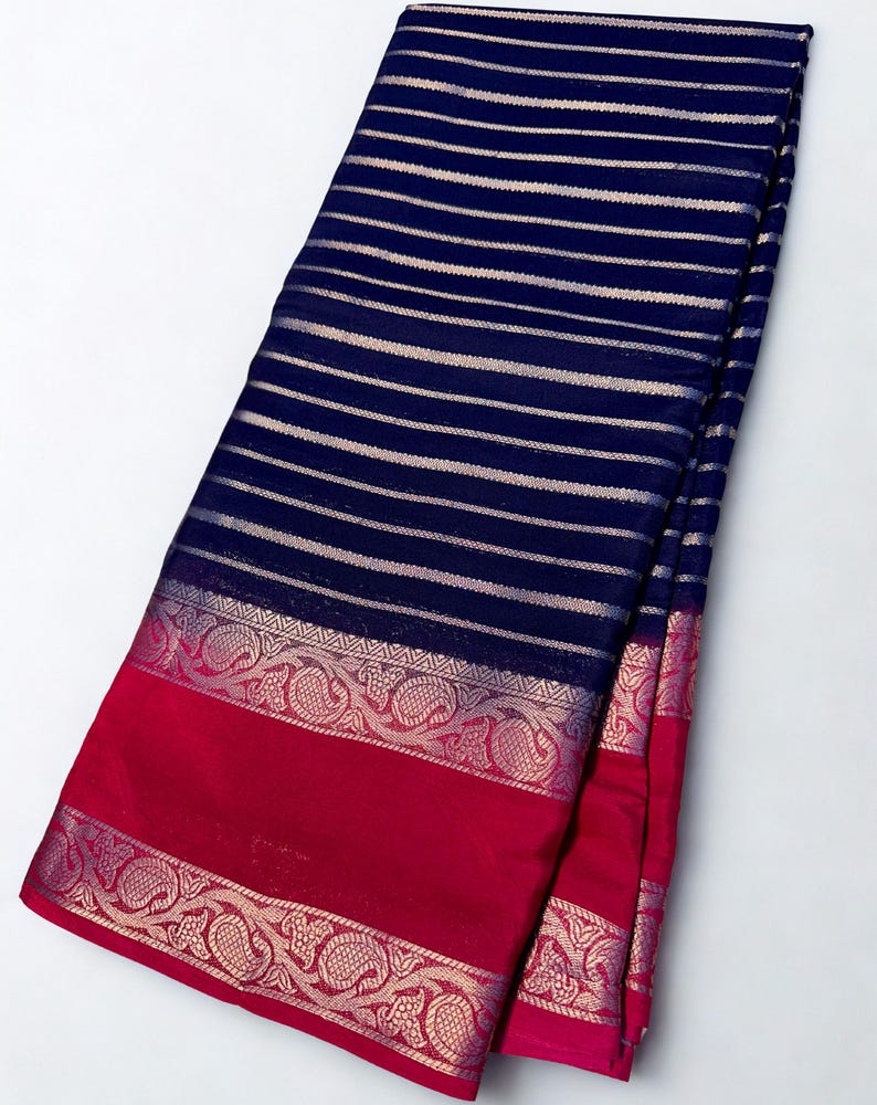 Mysore Silk Saree: Zari Border, Wedding & Festive Wear Saree - Etsy