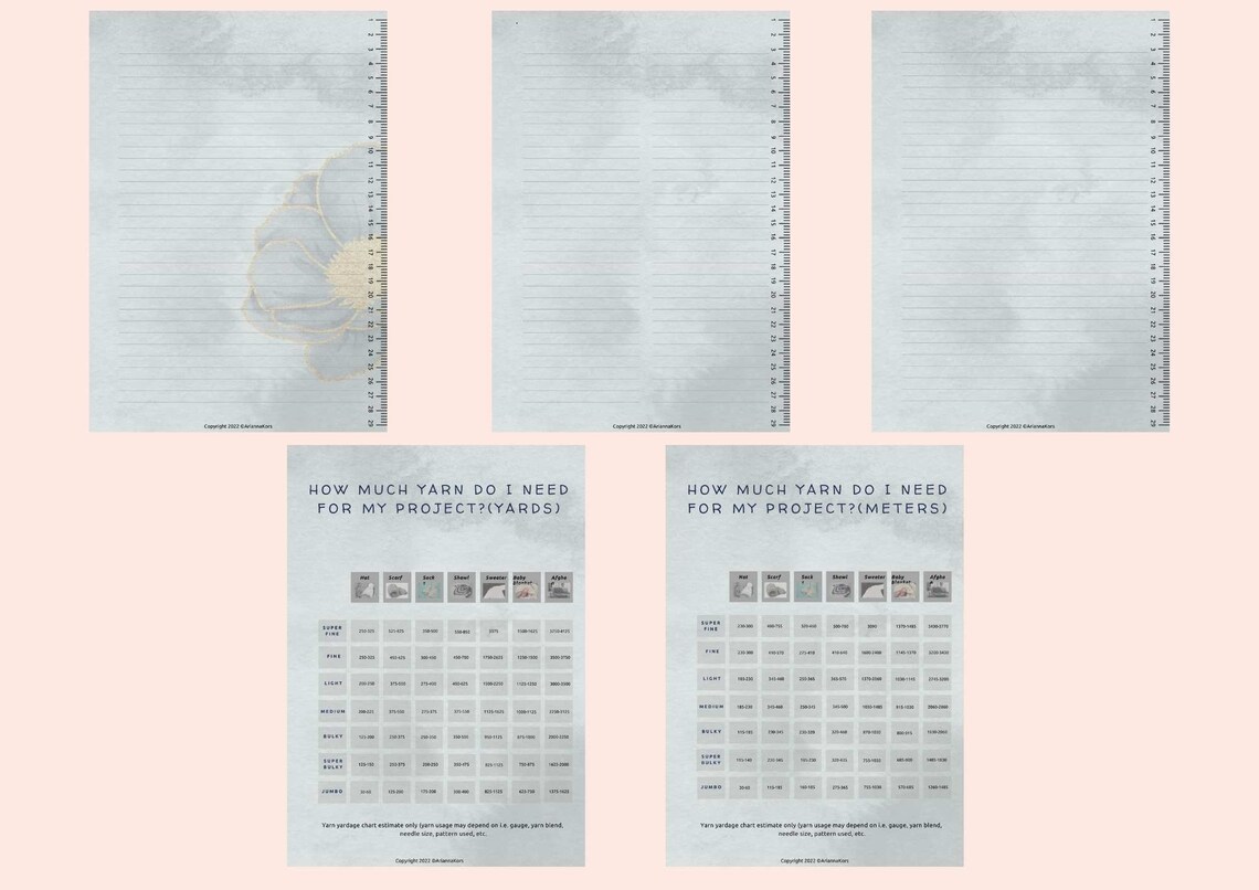Printable and Writable Knitting Planner PDF. Printable and Digital ...