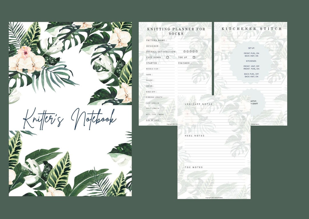 Printable and Writable Knitting Planner PDF. Best Digital Knitting ...