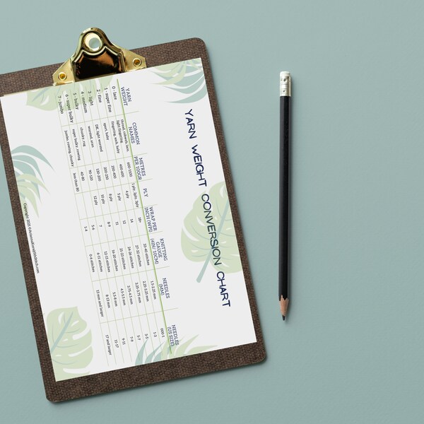 Printable and Fillable Knitting Needles Conversion Chart and Inventory ...