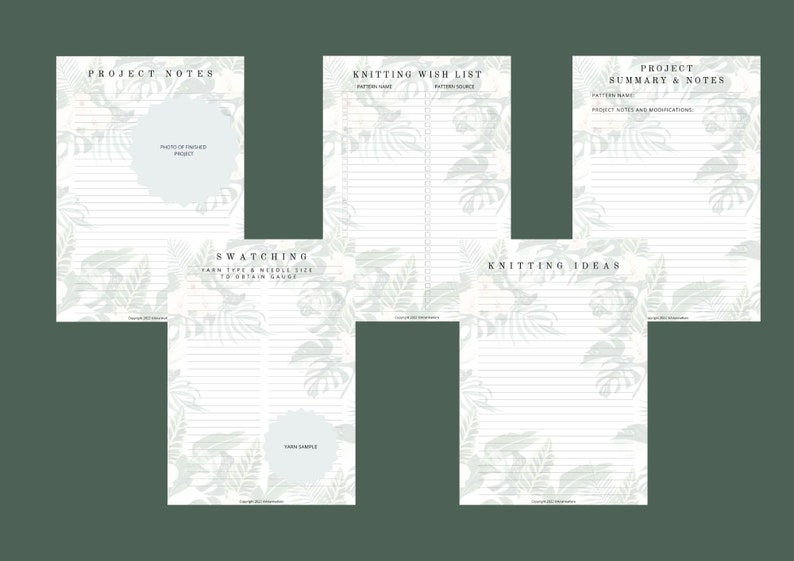 Printable and Writable Knitting Planner PDF. Best Digital Knitting ...