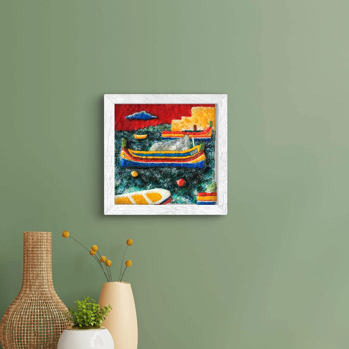 N12 Original Marsaxlokk Luzzu Boat Painting "anglu" - Etsy