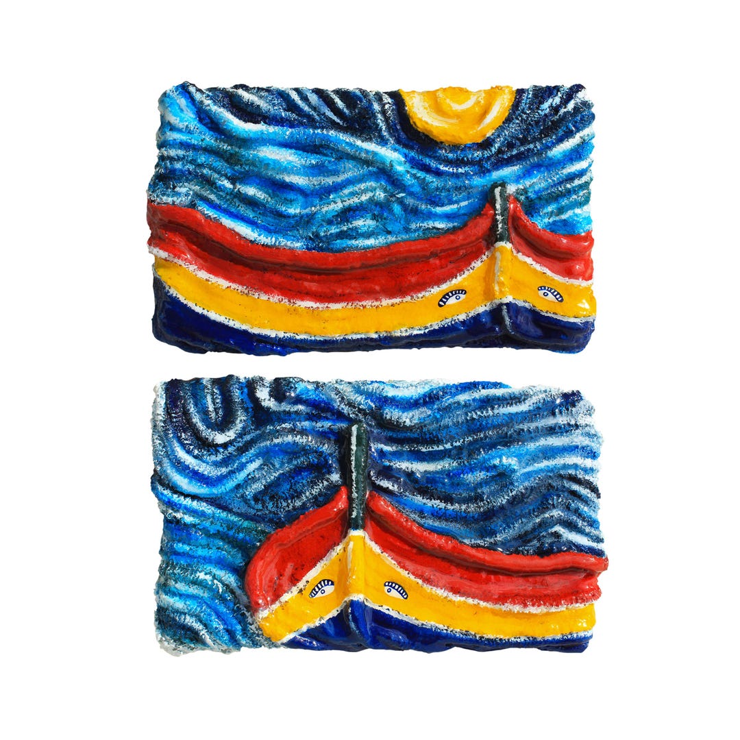 N87 & N90 Original Marsaxlokk, Malta Painting / Relief Sculpture - Etsy