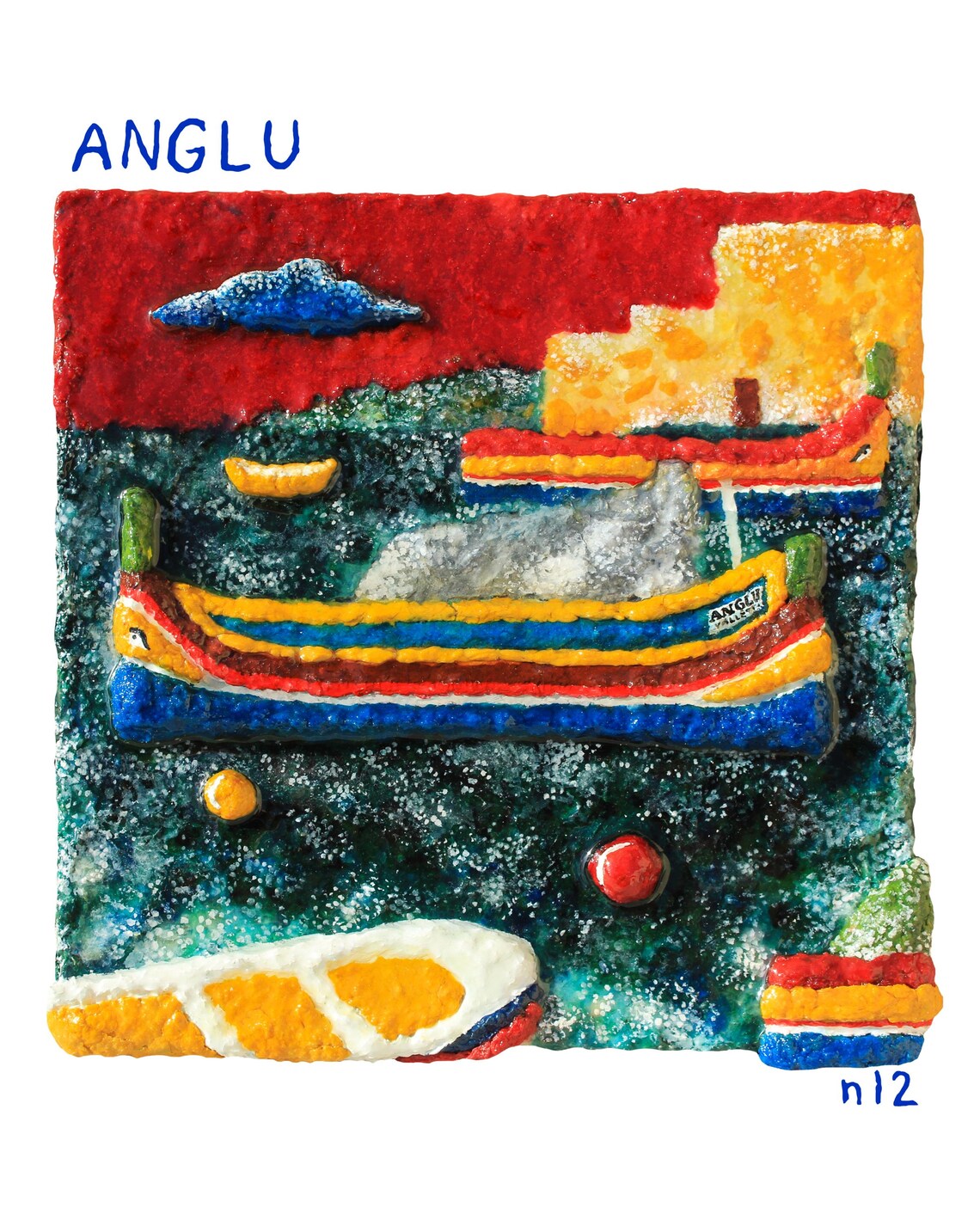 N12 Original Marsaxlokk Luzzu Boat Painting "anglu" - Etsy