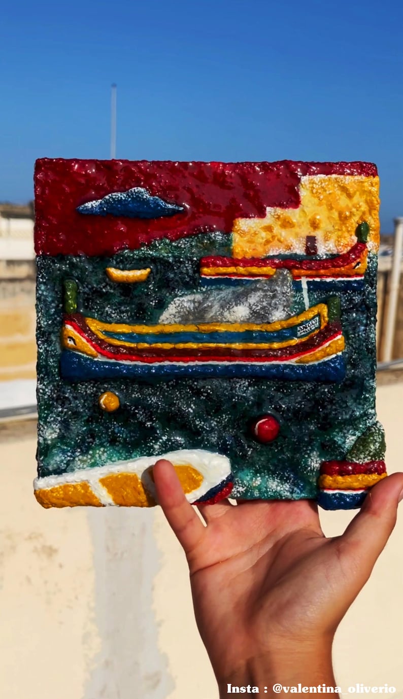 N12 Original Marsaxlokk Luzzu Boat Painting "anglu" - Etsy